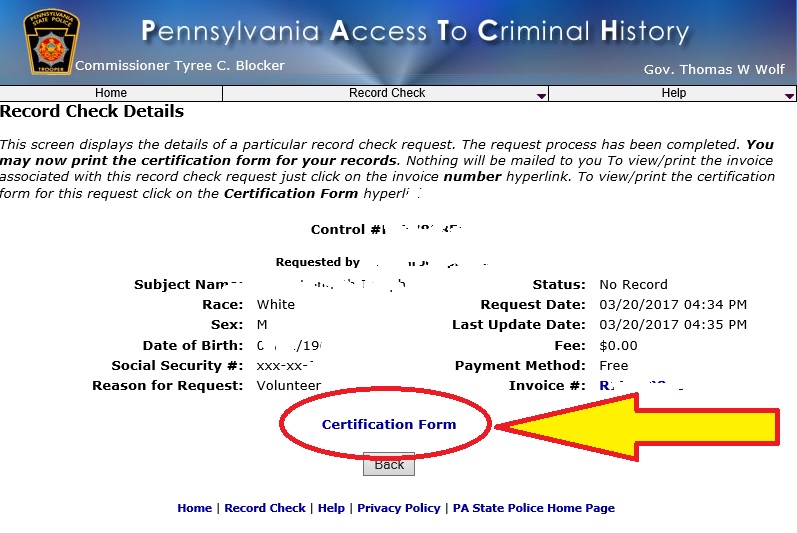 Norwood Athletic Club 19074002 > Site > More > Background Checks